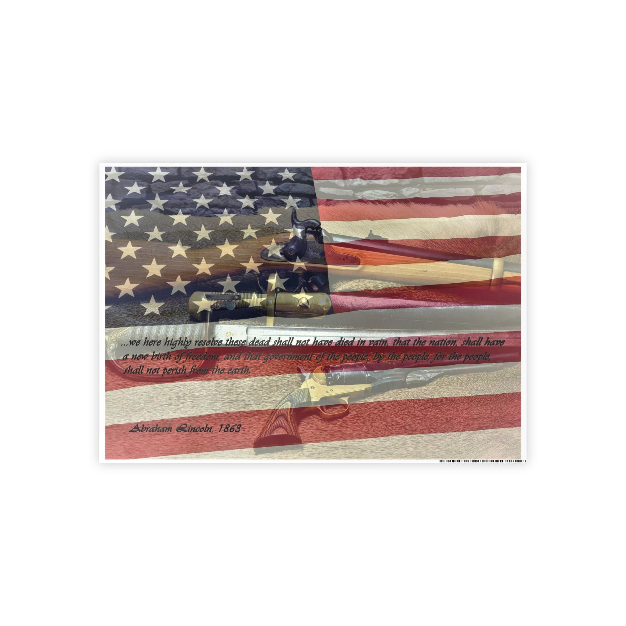 Abraham Lincoln - Gettysburg Address Poster Matte Wall Art Picture ...