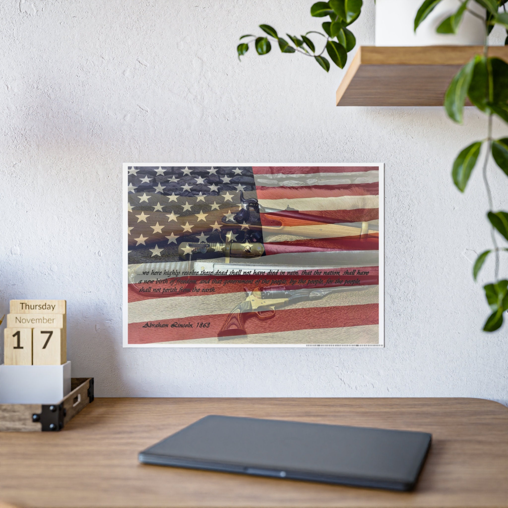 Abraham Lincoln Gettysburg Address Poster Matte Wall Art Picture Print ...