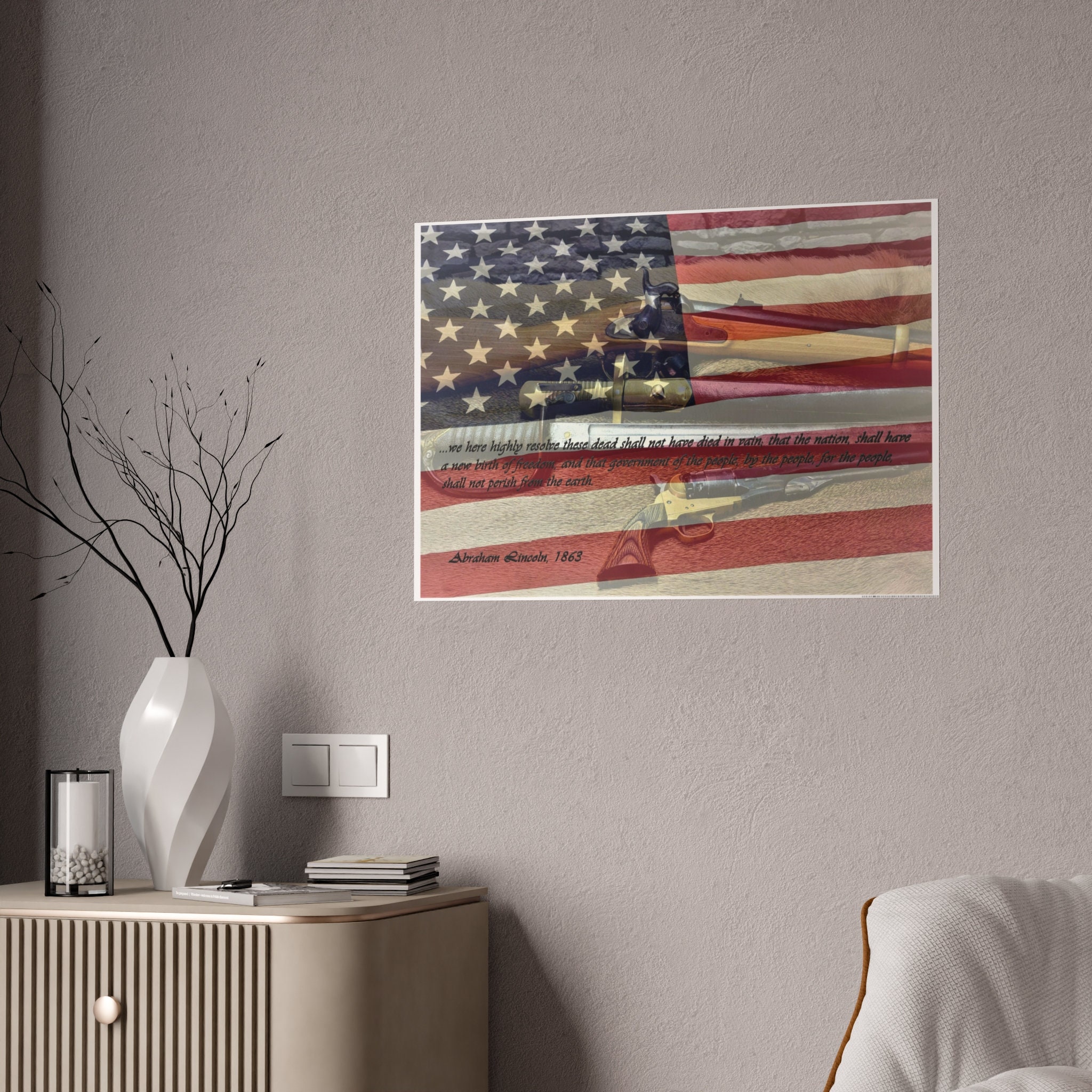 Abraham Lincoln Gettysburg Address Poster Matte Wall Art Picture Print ...