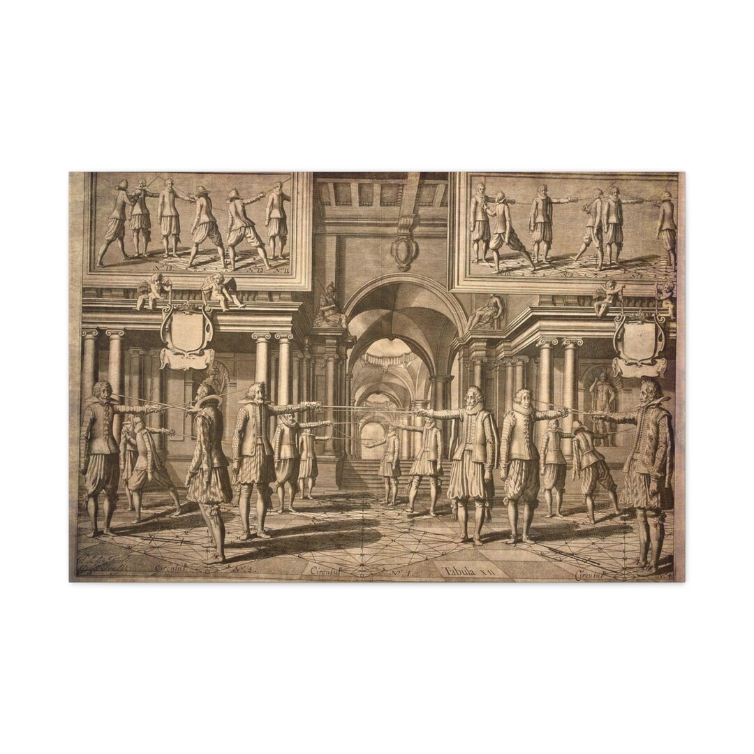 Fencing Illustration Gerard Thibault Academy of the Sword Canvas Art ...