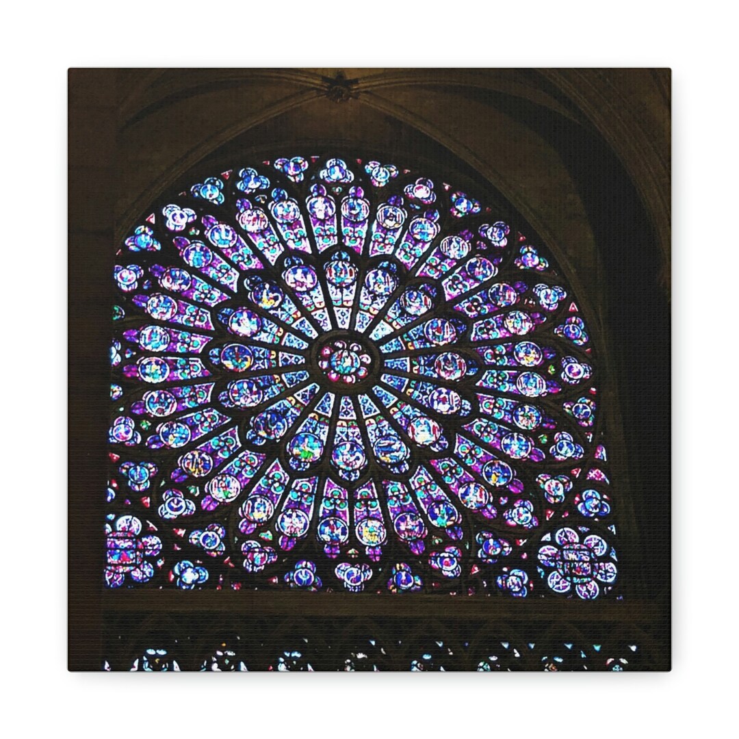 Rose Window at Notre Dame Cathedral Photo Canvas Art Print Wall Art ...