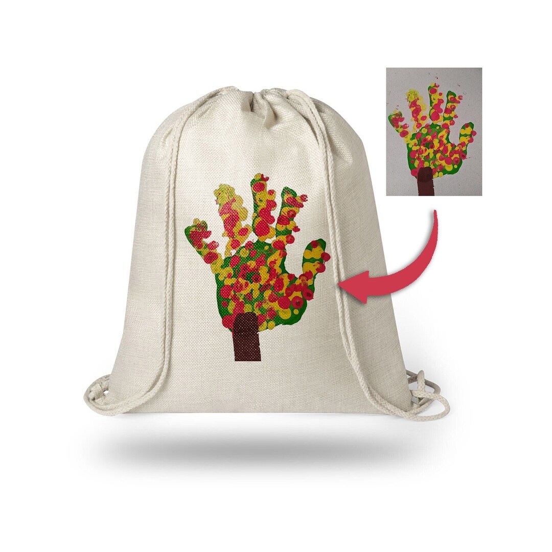 Personalized Backpack With Children's Drawing, Personalized Bag With ...