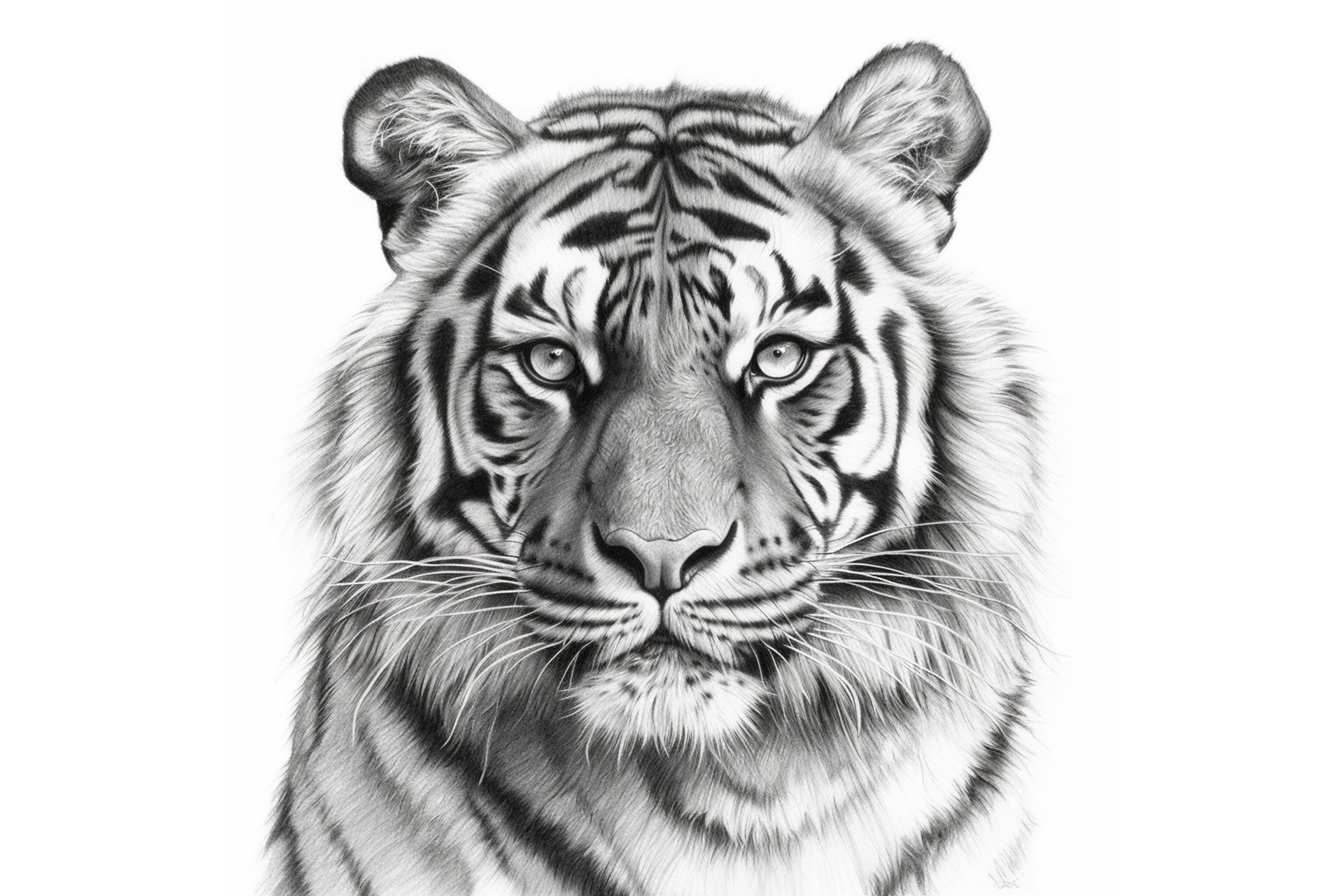Tiger Wall Art Pencil Sketch - Etsy