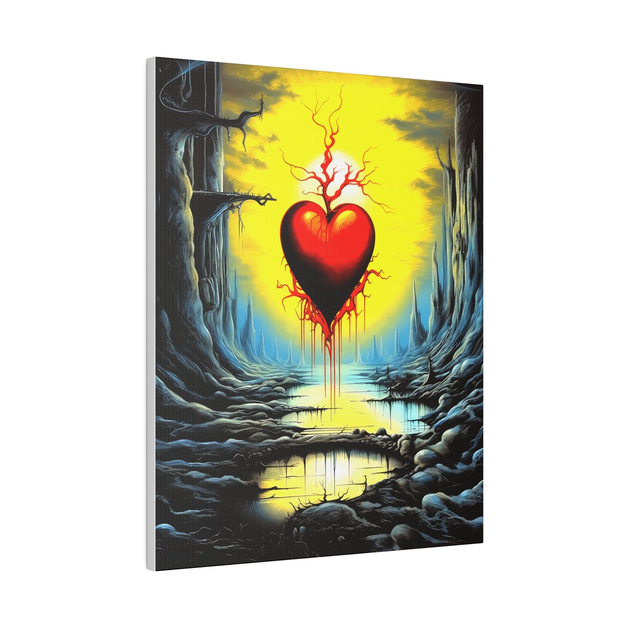 Bleeding Heart | Salvador Dali Style Canvas Print on Stretched Matte ...