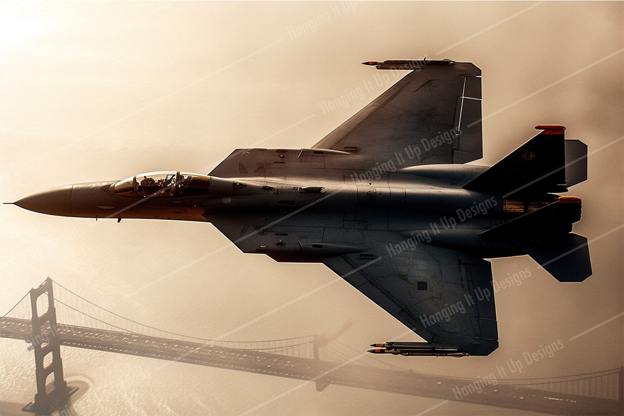 Mcdonnell Douglas F-15 Eagle Over Golden Gate Bridge - Etsy