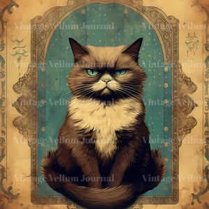 20 Grumpy Cat Junk Journal Pages - Printable Grumpy Cats Junk Journal for Scrapbook - Digital ...