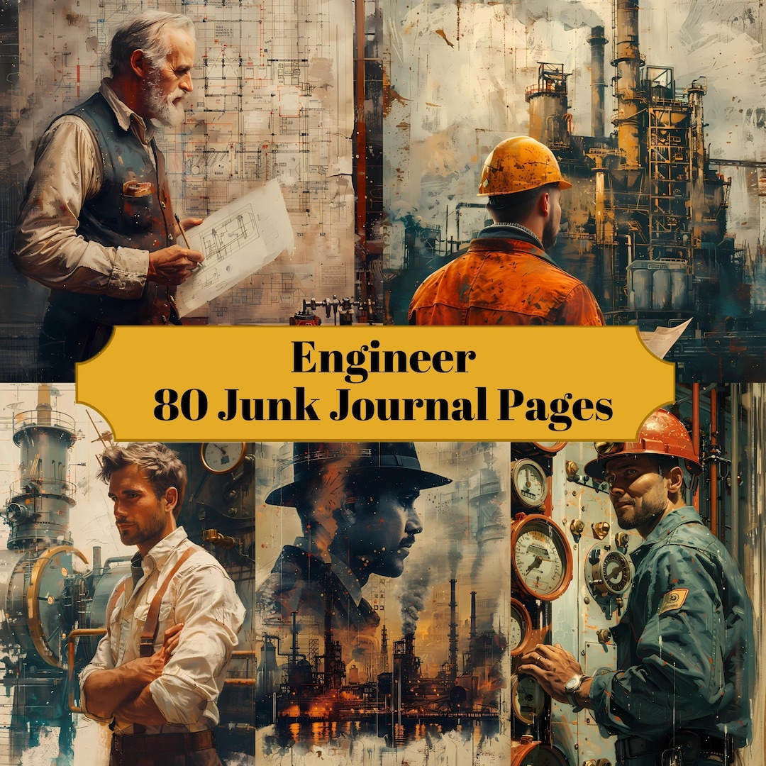 80 Engineer Junk Journal Pages - Profession Journey Junk Journal for ...