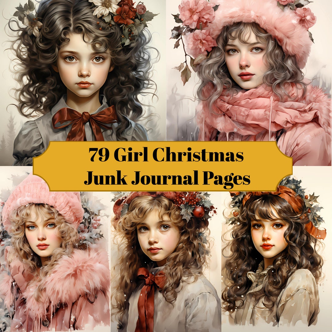 79 Girl Christmas Junk Journal Pages Xmas Junk Journal for Scrapbooks ...