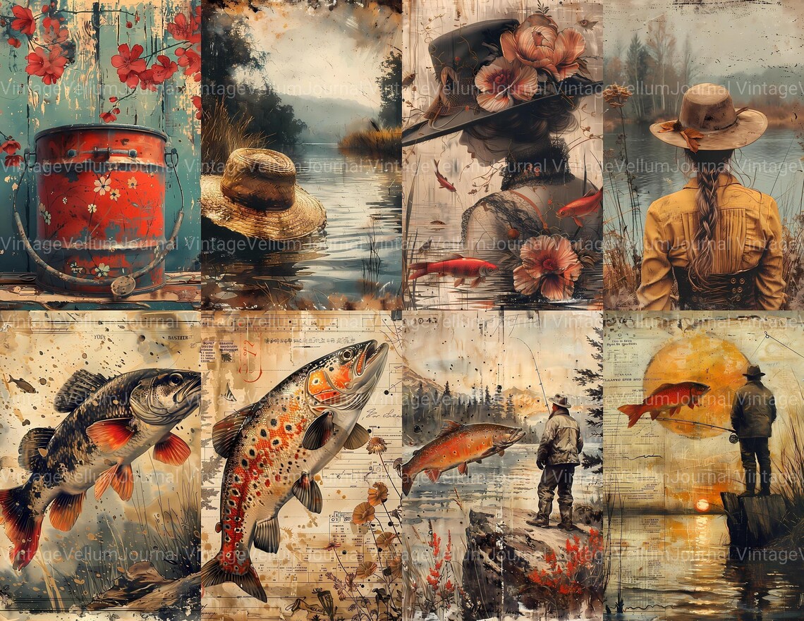 80 Fishing Junk Journal Pages - Hobbies and Crafts Junk Journal for ...