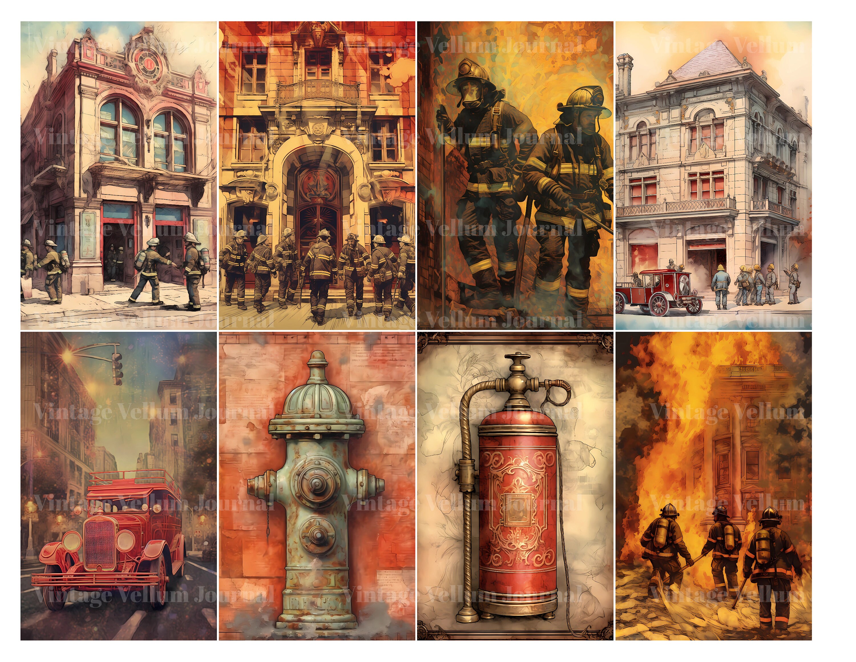30 Firefighter Junk Journal Pages Printable Firefighter Junk - Etsy