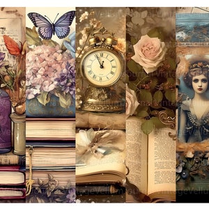 50 Enchanted Books Junk Journal Pages - Printable Enchanted Junk ...