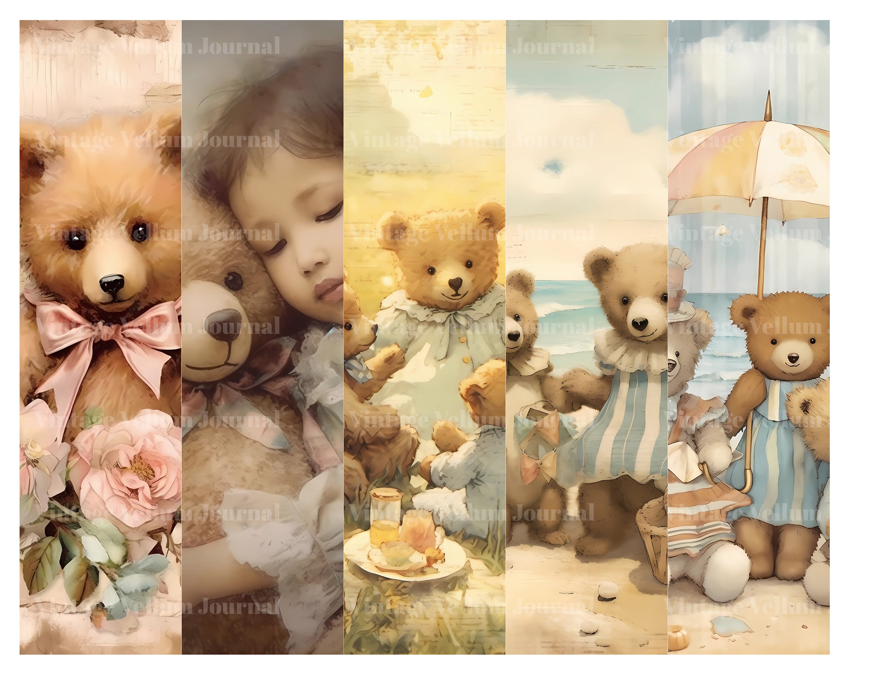 20 Teddy Bear Journal Pages Printable Teddy Bear Junk - Etsy