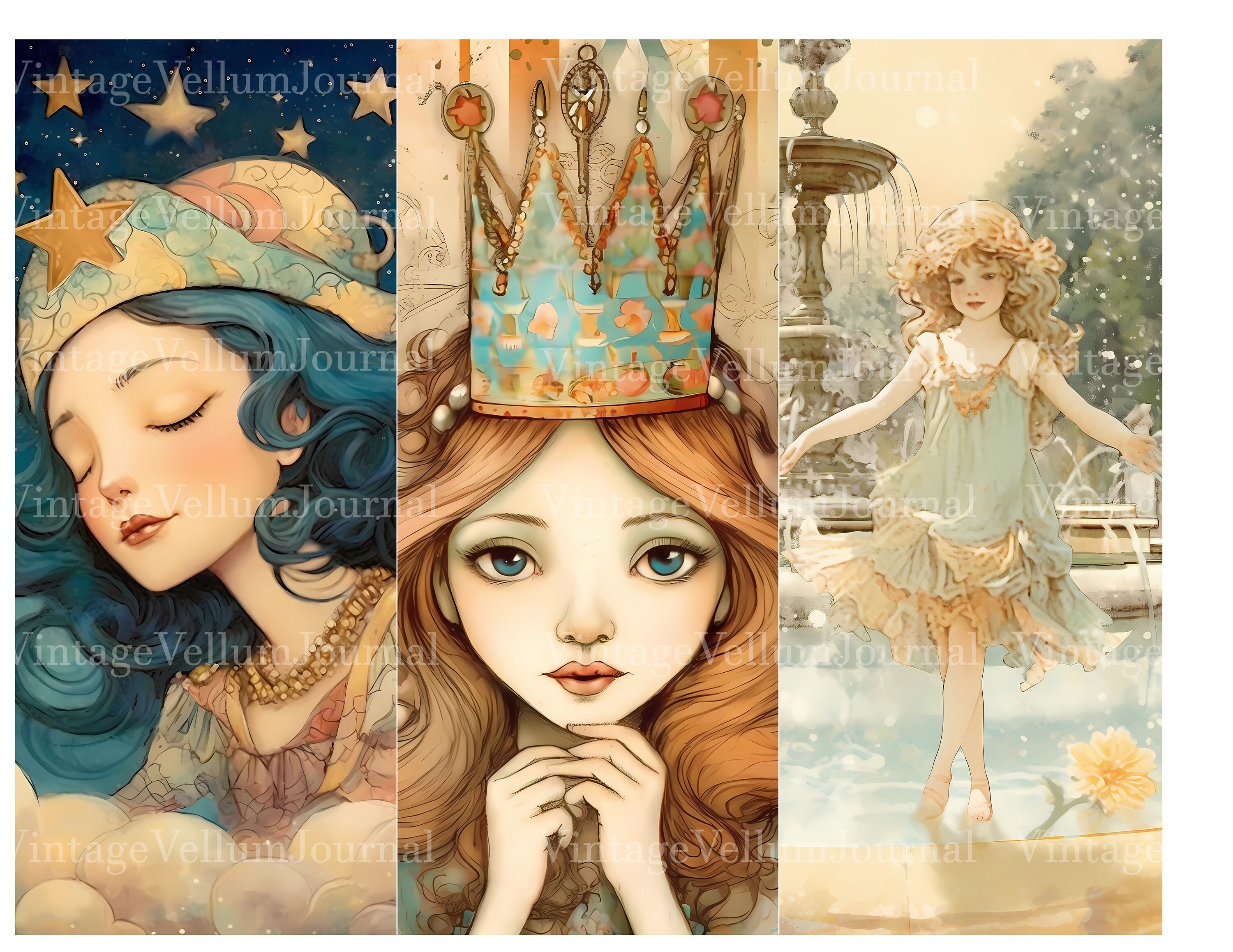 30 Baby Princess Junk Journal Pages - Vintage Princess Junk Journal for ...