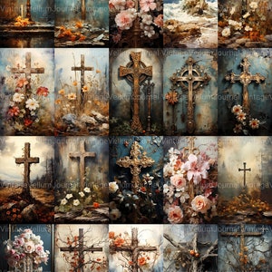 40 Stylized Crosses Junk Journal Pages - Christianity Junk Journal for ...