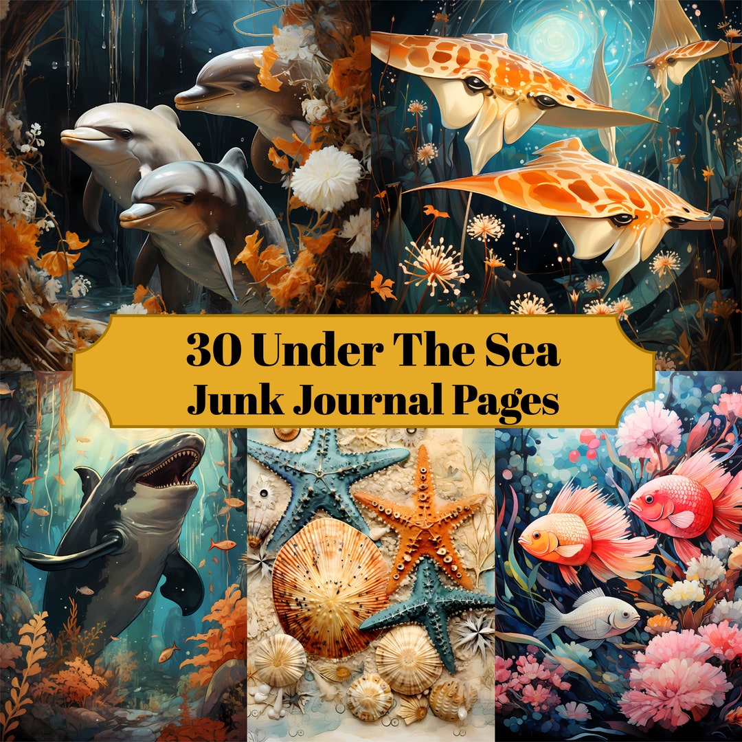 30 Cute Under the Sea Junk Journal Pages - Printable Fishes Junk ...