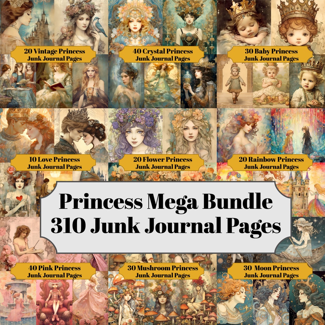 MEGA Princess Junk Journal Pages Bundle - 310 Princess Printables for ...