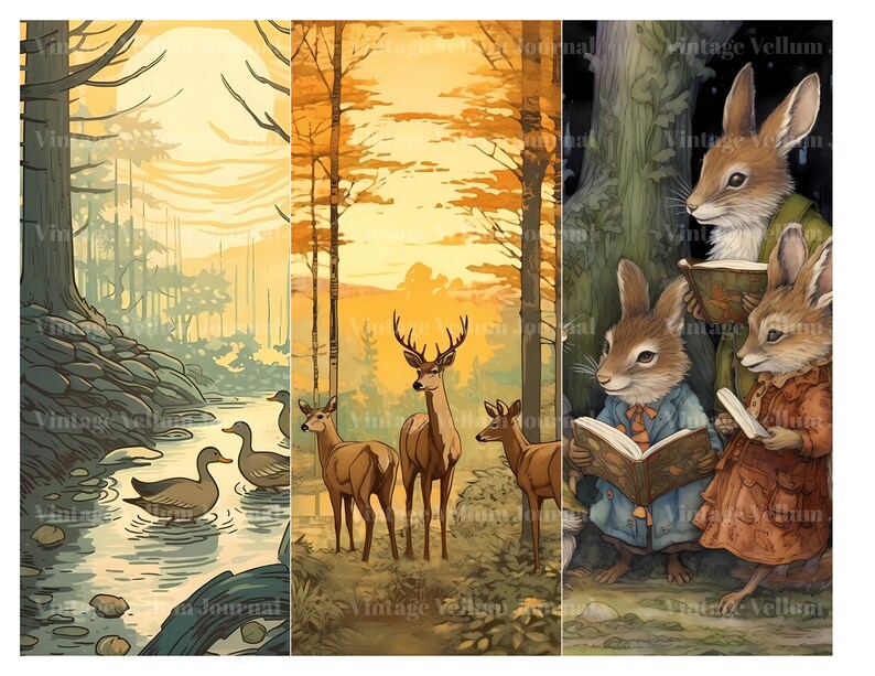 30 Woodland Animal Junk Journal Pages Printable Animal Junk - Etsy