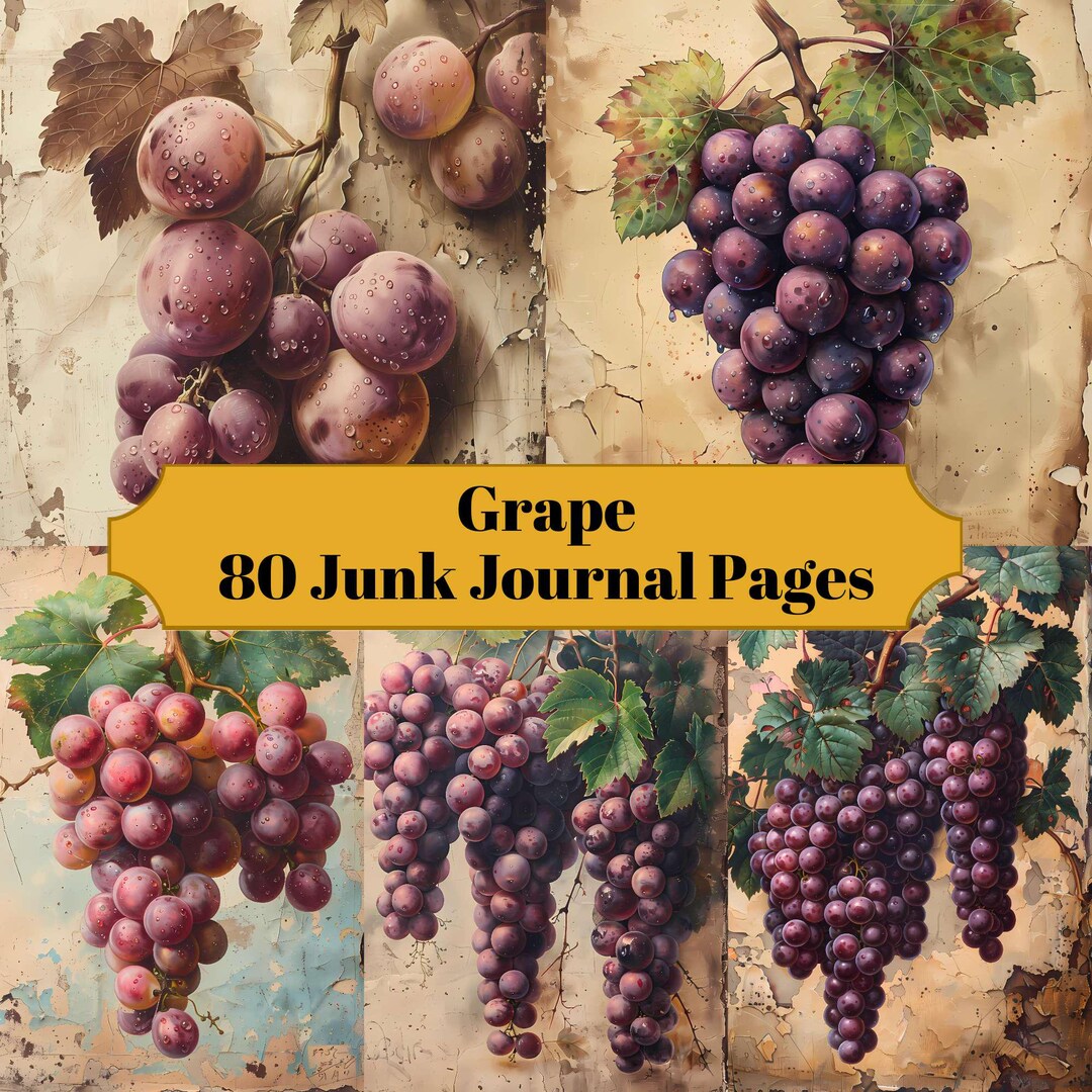 80 Grape Junk Journal Pages - Fruits and Vegetables Junk Journal for ...