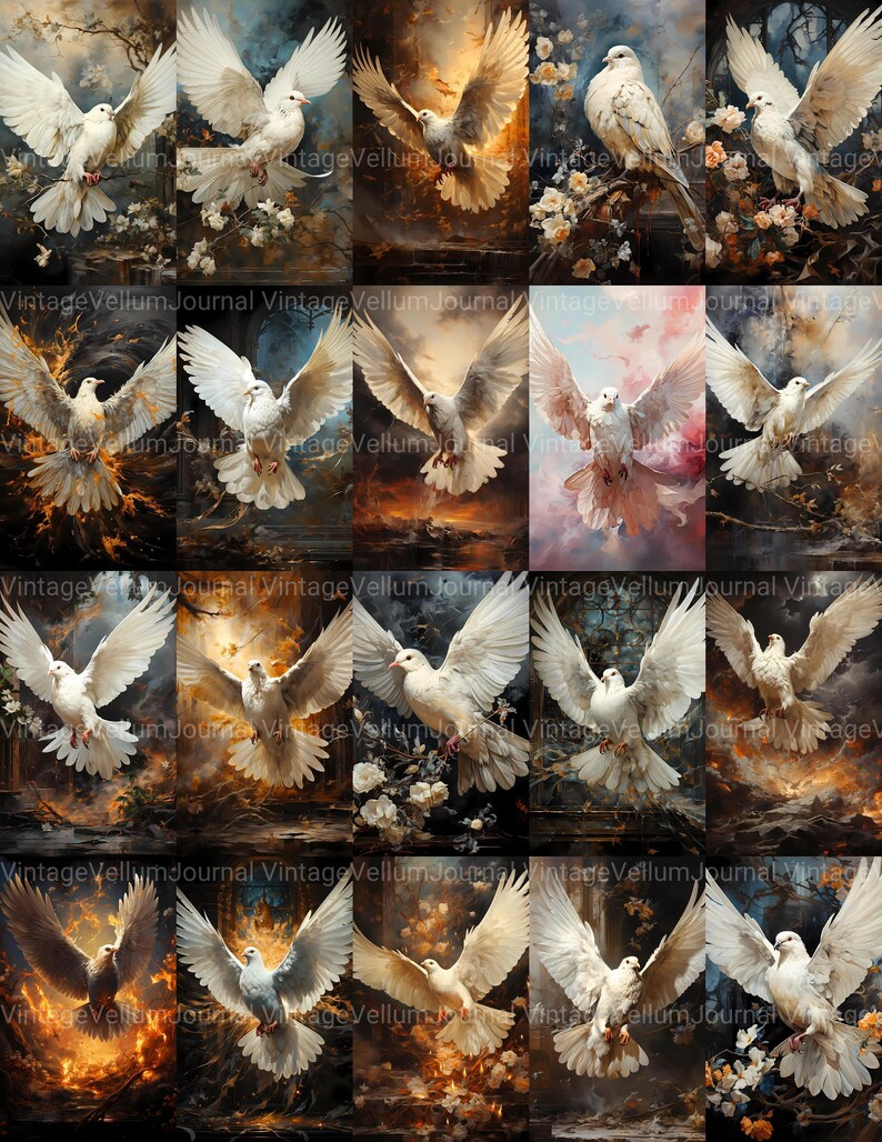 30 Holy Dove Junk Journal Pages - Christianity Junk Journal for ...