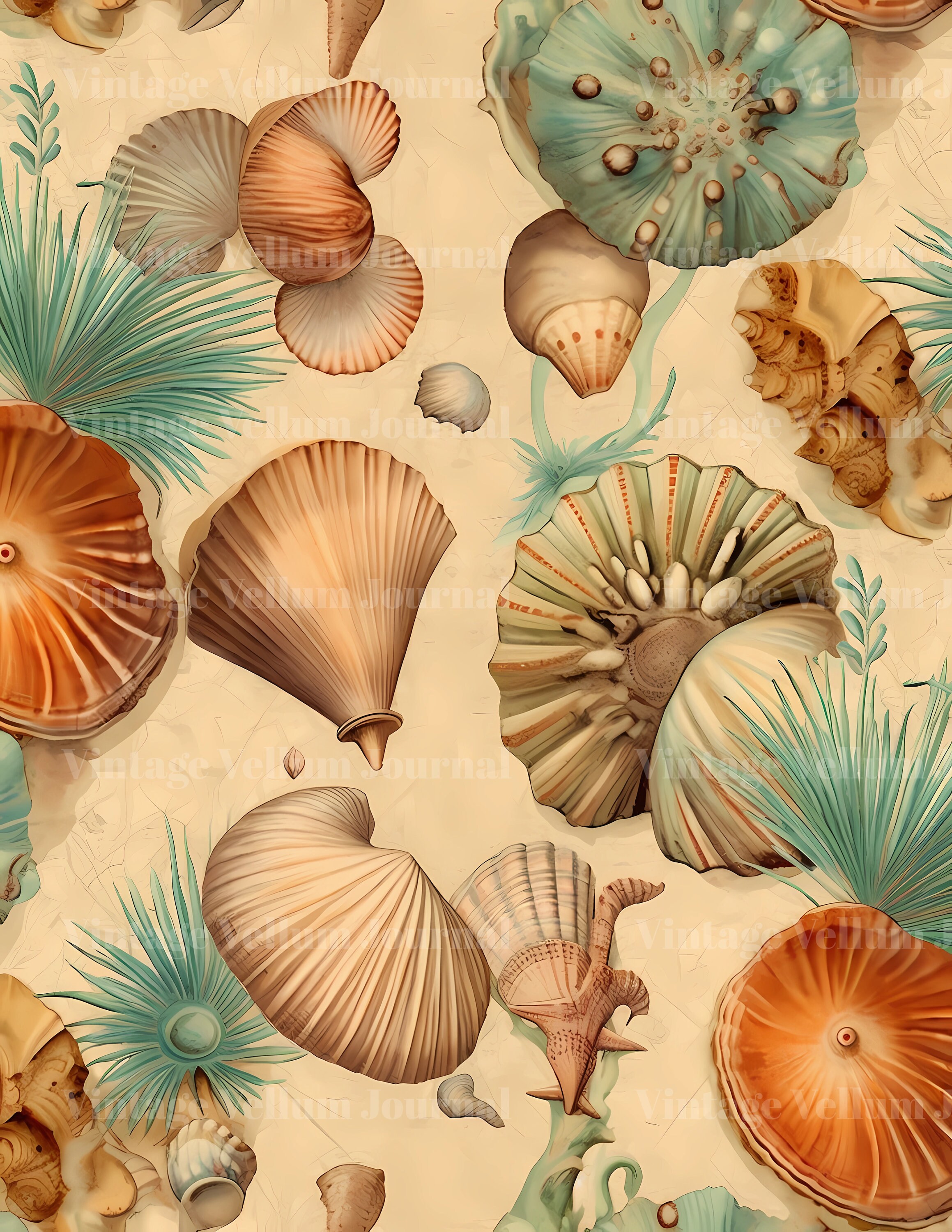 40 Sea Shell Journal Pages Printable Sea Shells Junk Journal - Etsy