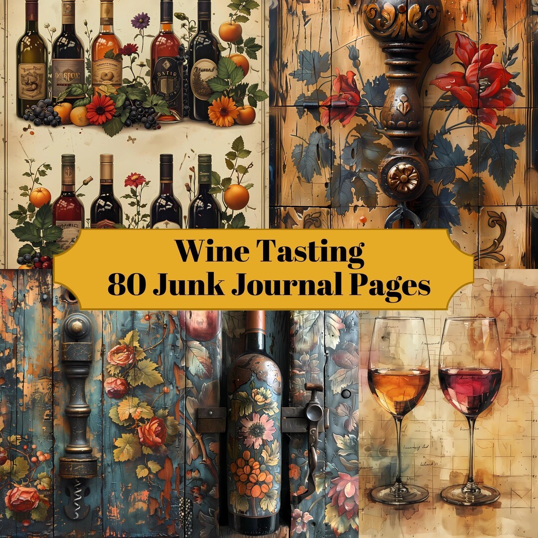 80 Wine Tasting Junk Journal Pages - Hobbies and Crafts Junk Journal ...
