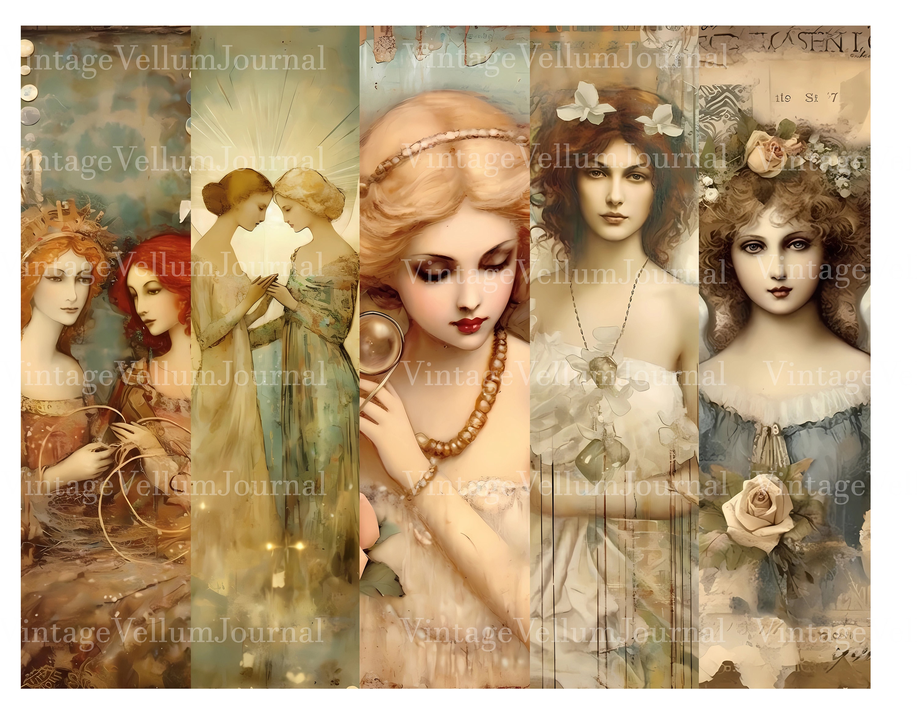 40 Lovely Angel Junk Journal Pages - Printable Vintage Angel Junk ...