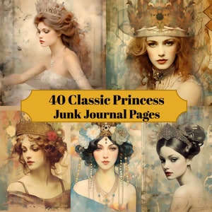 40 Classy Princess Junk Journal Pages - Vintage Princess Junk Journal ...