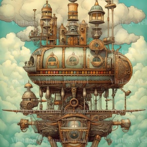 30 Steampunk Aviator World Junk Journal Pages - Printable Steampunk ...
