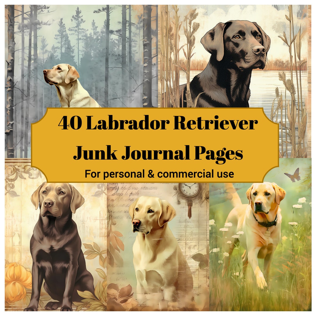 40 Labrador Retriever Junk Journal Pages - Printable Dogs Junk Journal ...