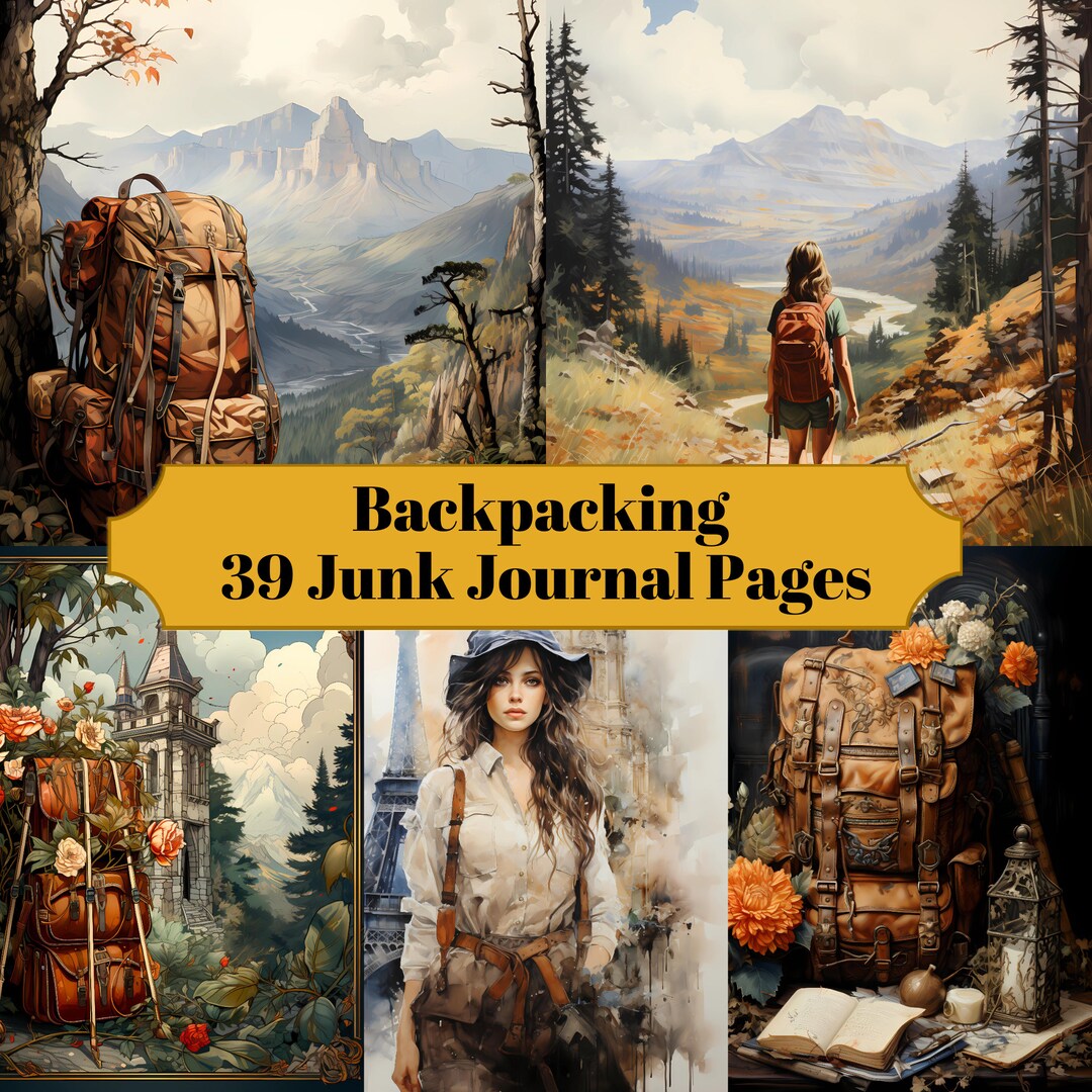 39 Backpacking Travel Junk Journal Pages - Journey Junk Journal for ...