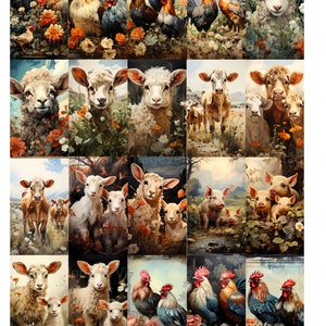 20 Cute Farm Animal Junk Journal Pages - Printable Animal Journal for ...