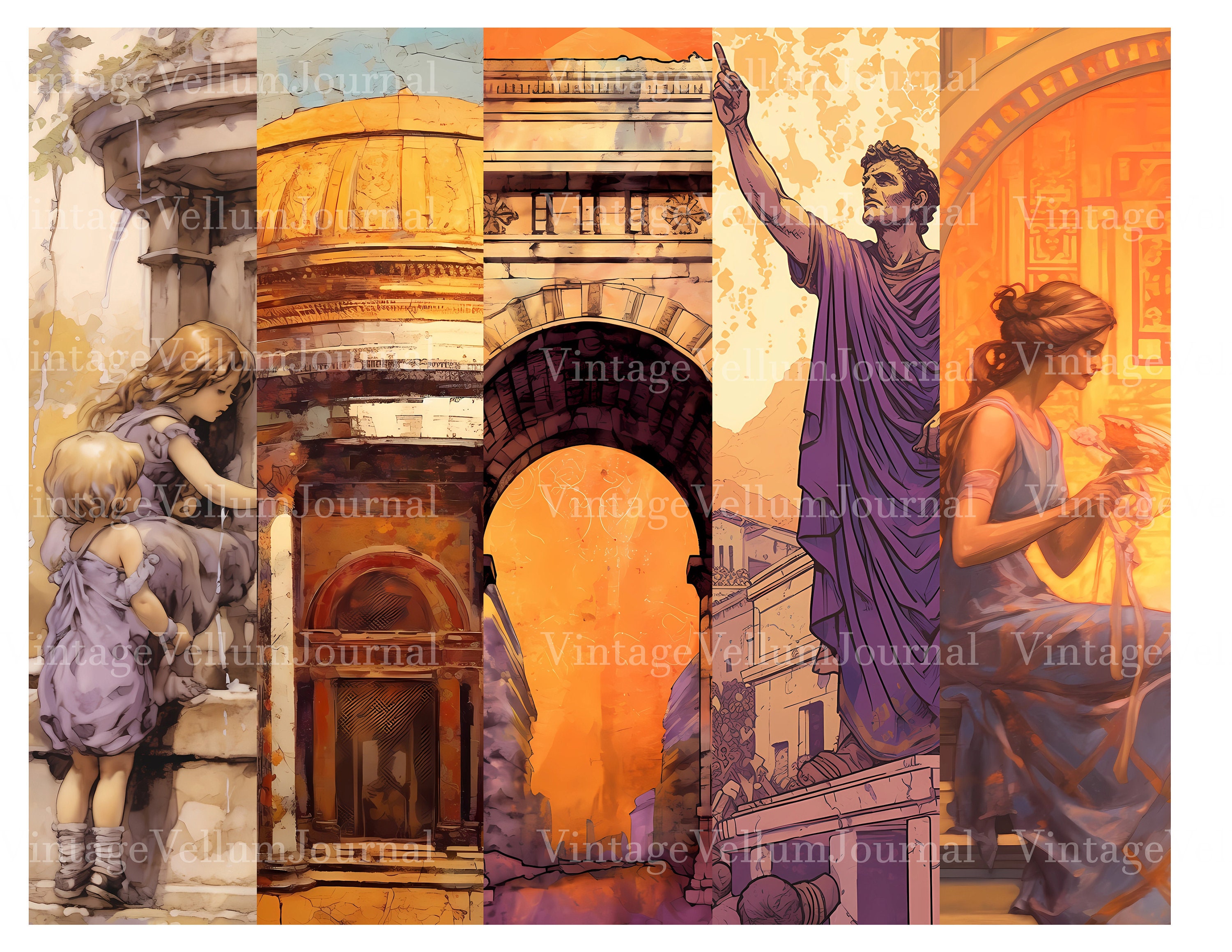 20 Ancient Roman Junk Journal Pages - Printable Rome Junk Journal for ...