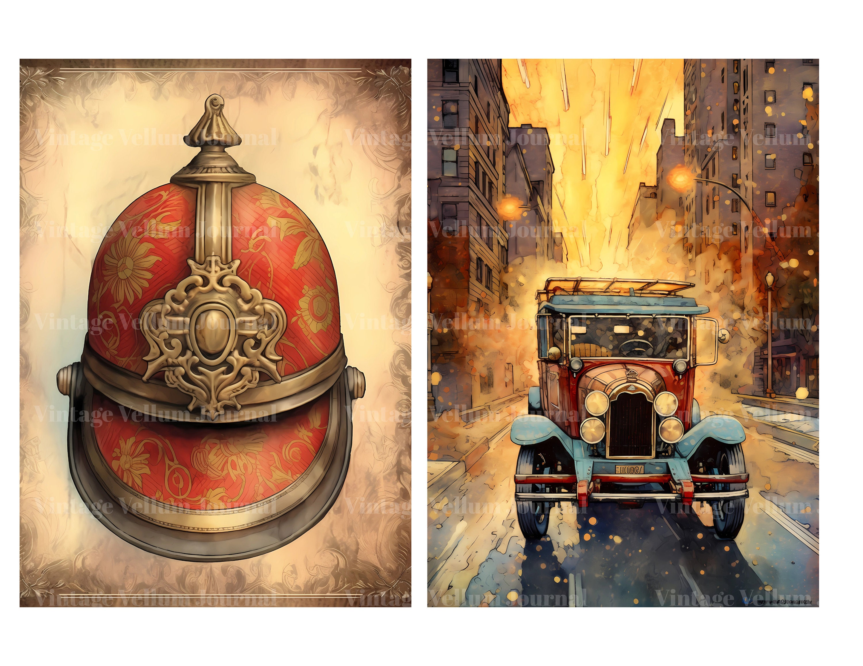 30 Firefighter Junk Journal Pages Printable Firefighter Junk - Etsy