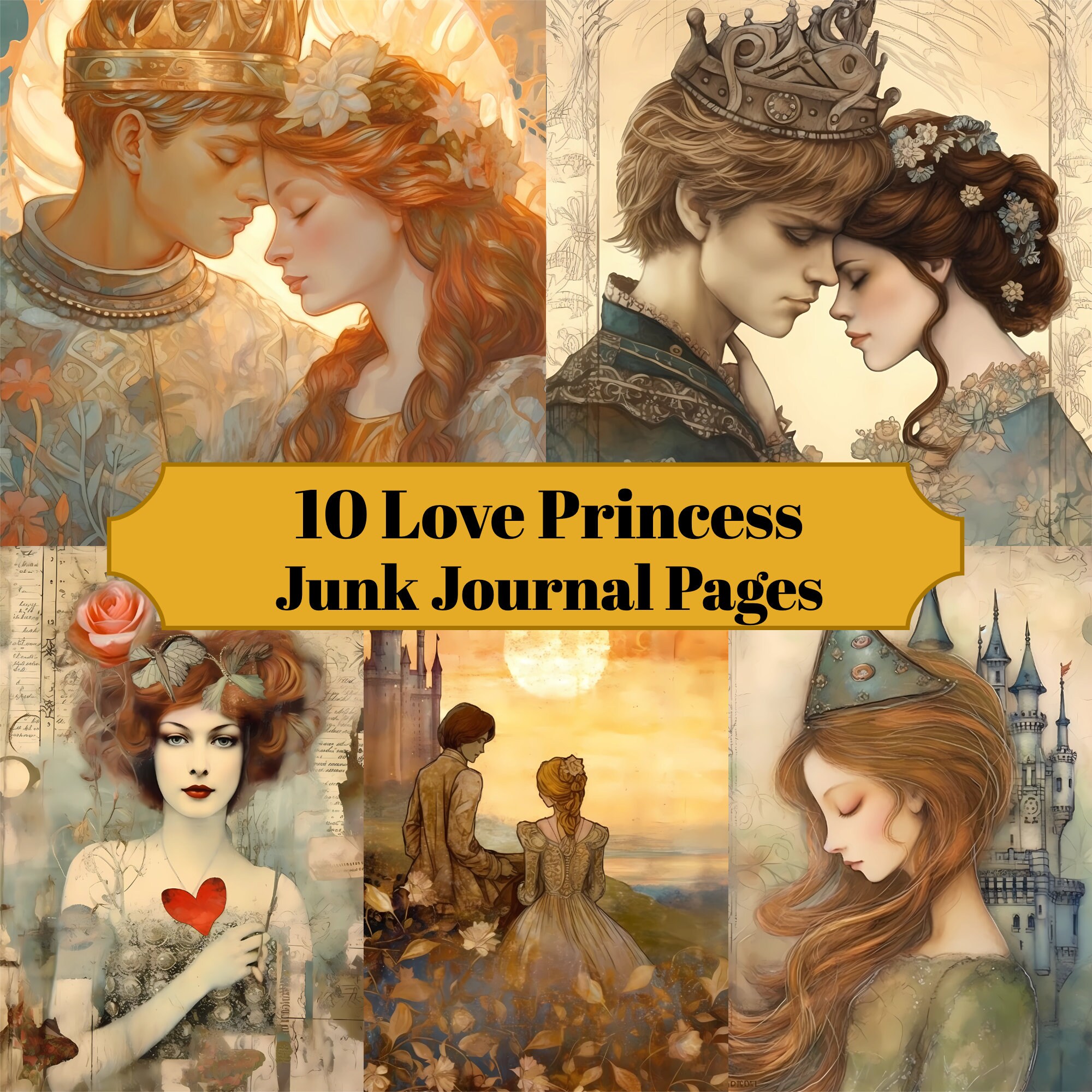 10 Love Princess Junk Journal Pages Vintage Princess Junk Journal for ...