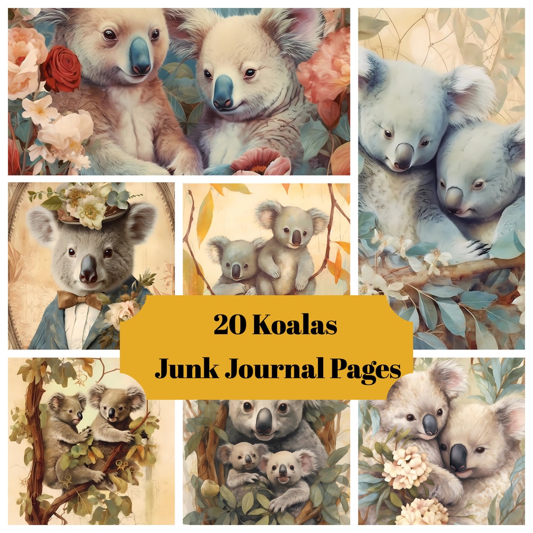 20 Koala Journal Pages - Printable Koala Bears Junk Journal for ...