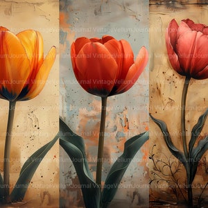 79 Tulips Flowers Journal Pages - Floral Junk Journal for Scrapbooks ...