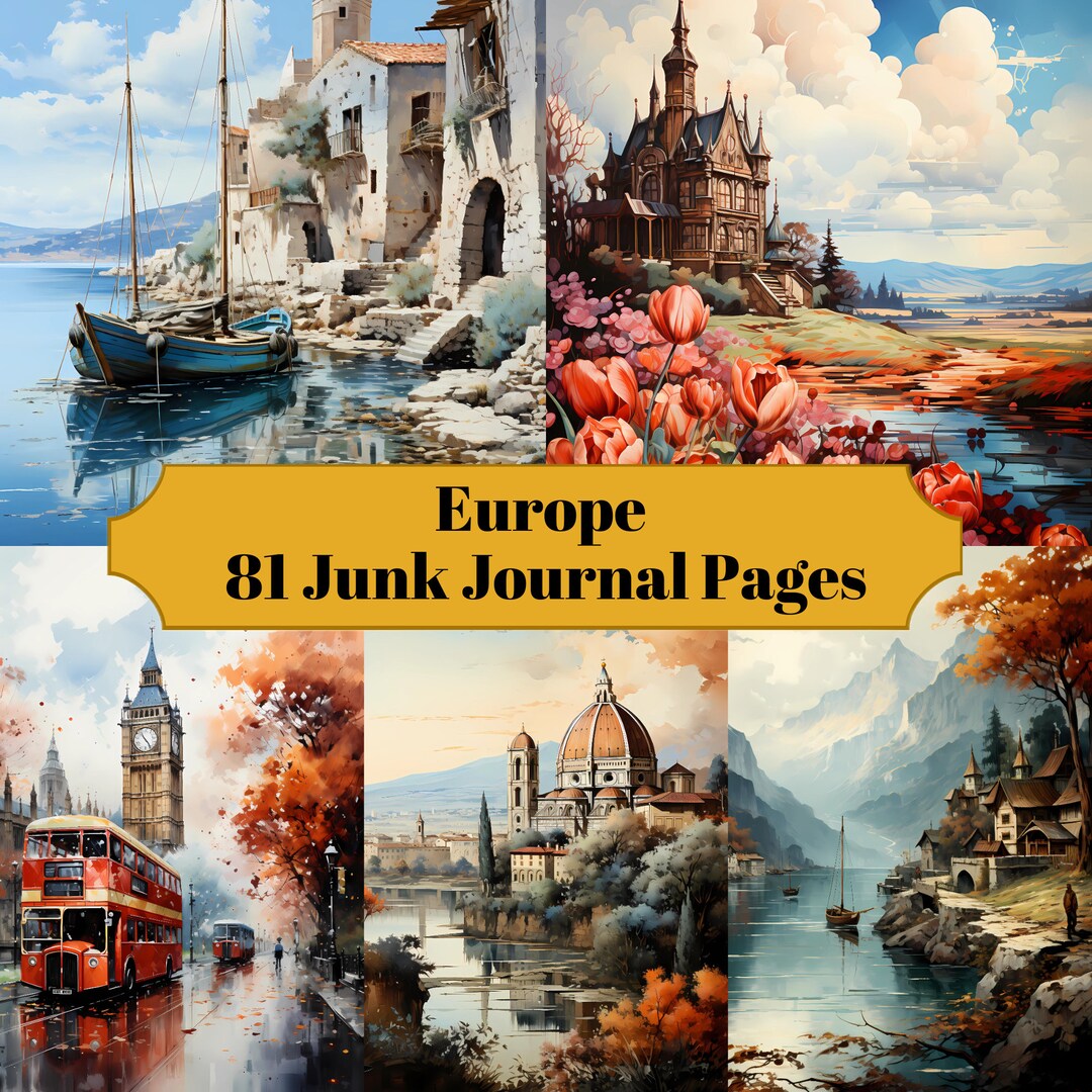 81 Europe Travel Junk Journal Pages - Journey Junk Journal for ...