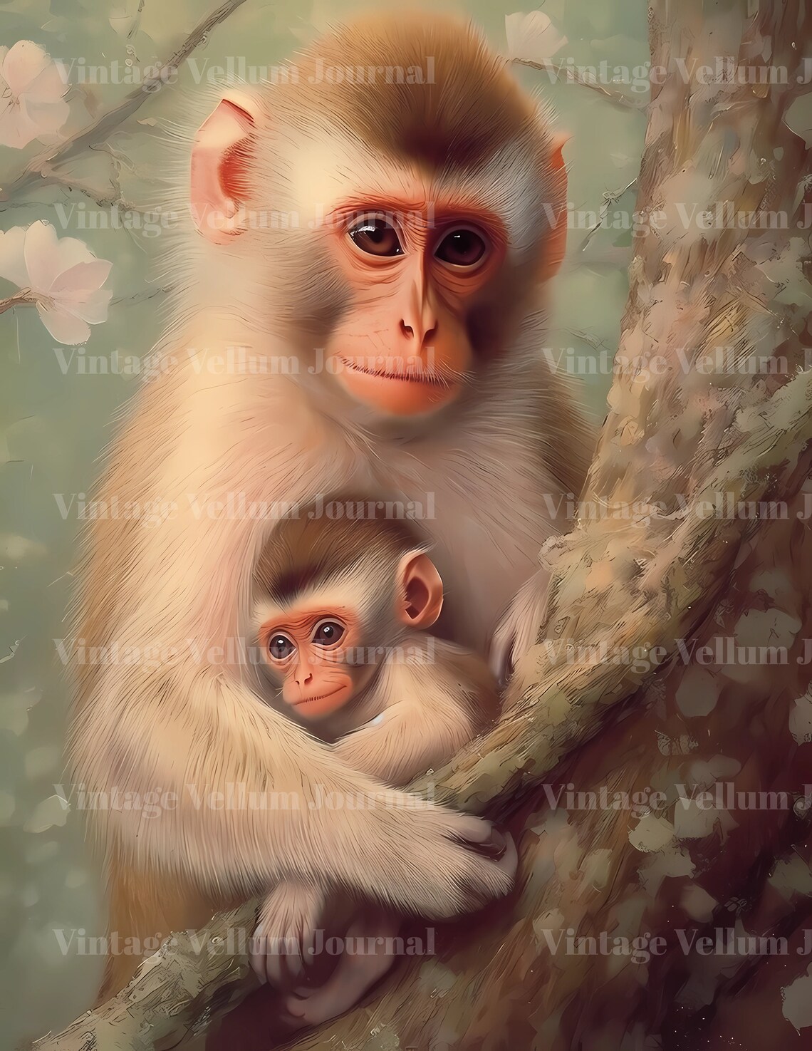 30 Baby Monkey Junk Journal Pages Printable Baby Monkeys - Etsy