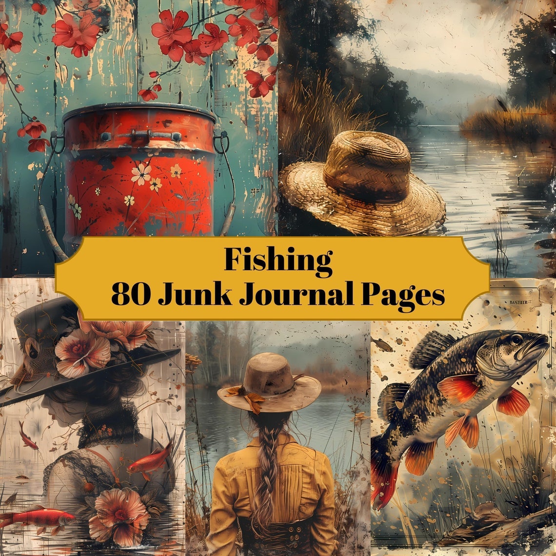 80 Fishing Junk Journal Pages - Hobbies and Crafts Junk Journal for ...