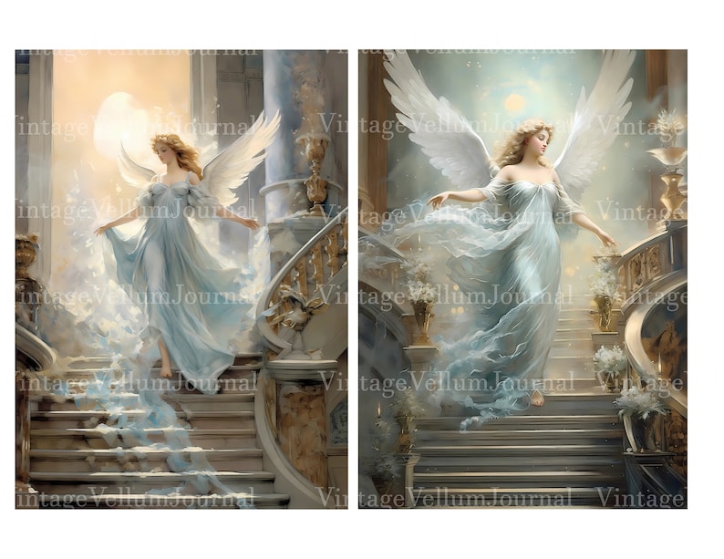 20 Rococo Angel Junk Journal Pages Printable Vintage Angel - Etsy