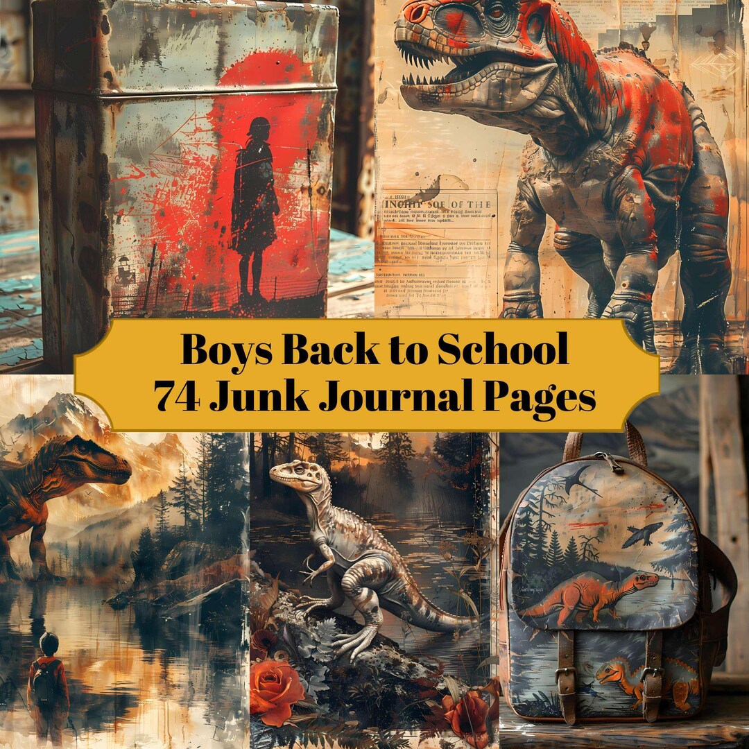 74 Boys Back to School Junk Journal Pages Junk Journal for Scrapbooks ...