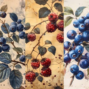 80 Berry Blues Junk Journal Pages - Fruits and Vegetables Junk Journal ...