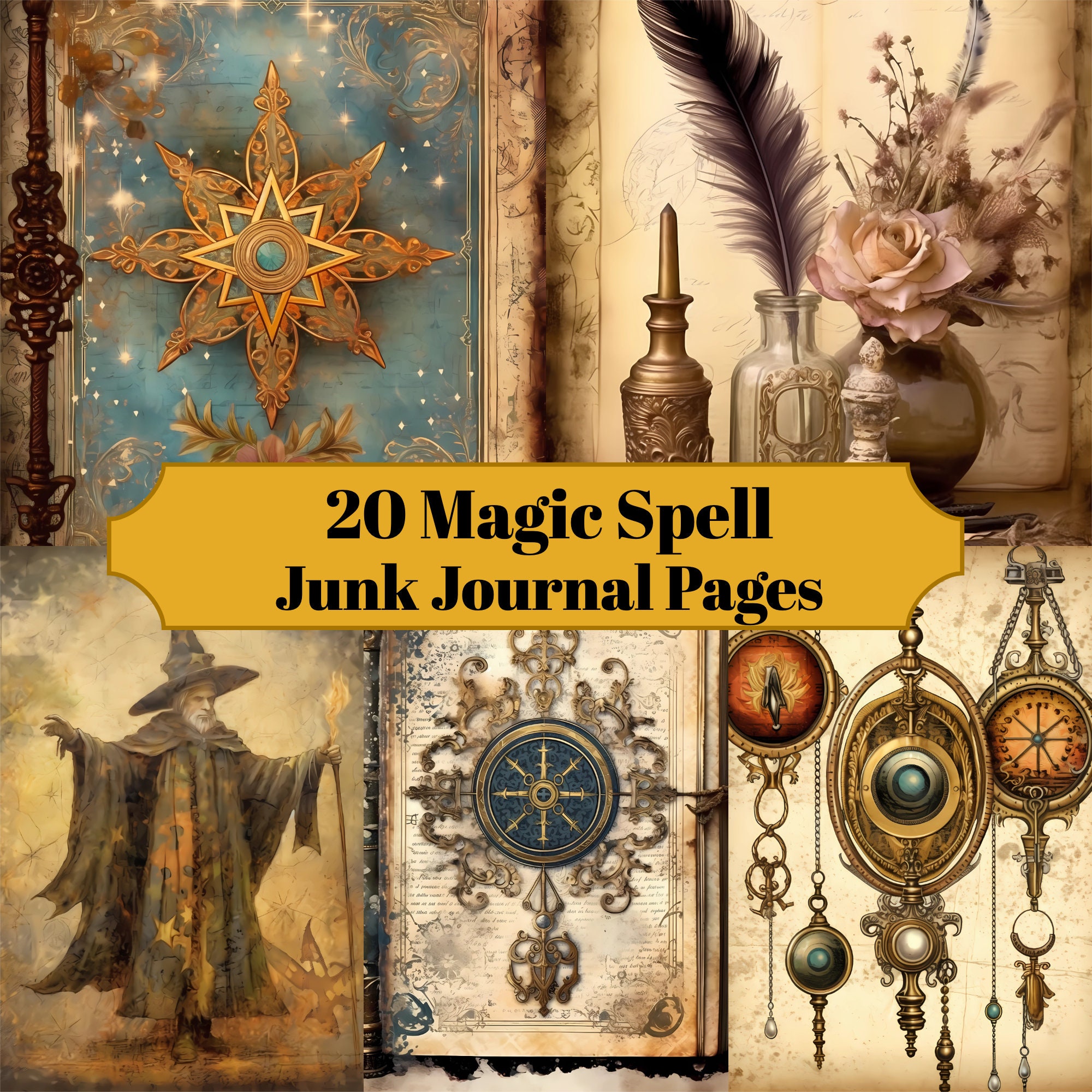 20 Magic Spell Junk Journal Pages Digital Vintage Junk Journal for ...