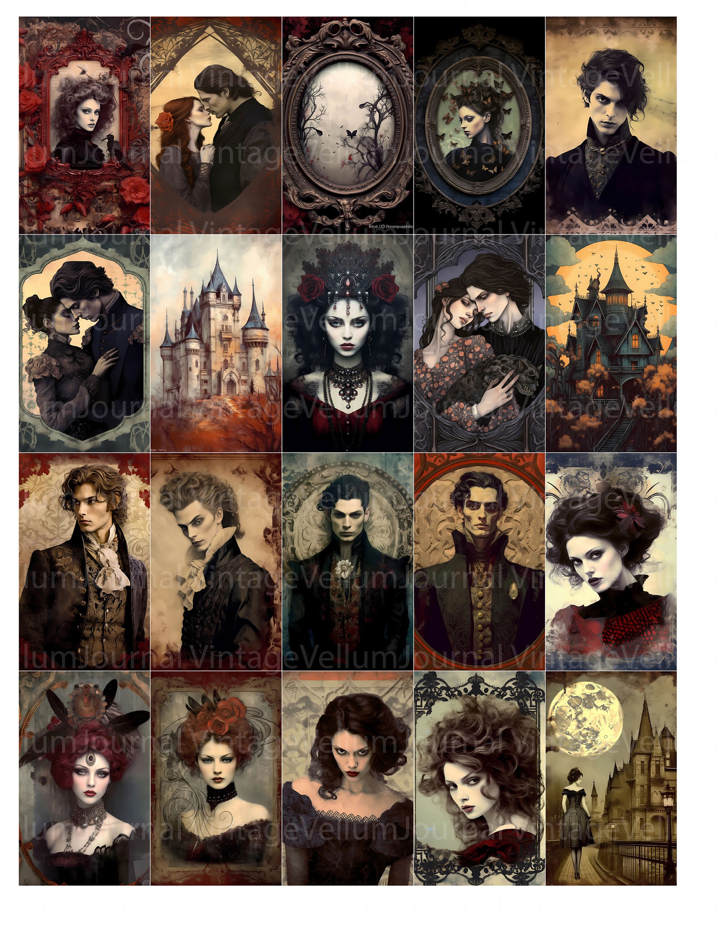 50 Vampire Junk Journal Pages Digital Vintage Vampires Junk - Etsy