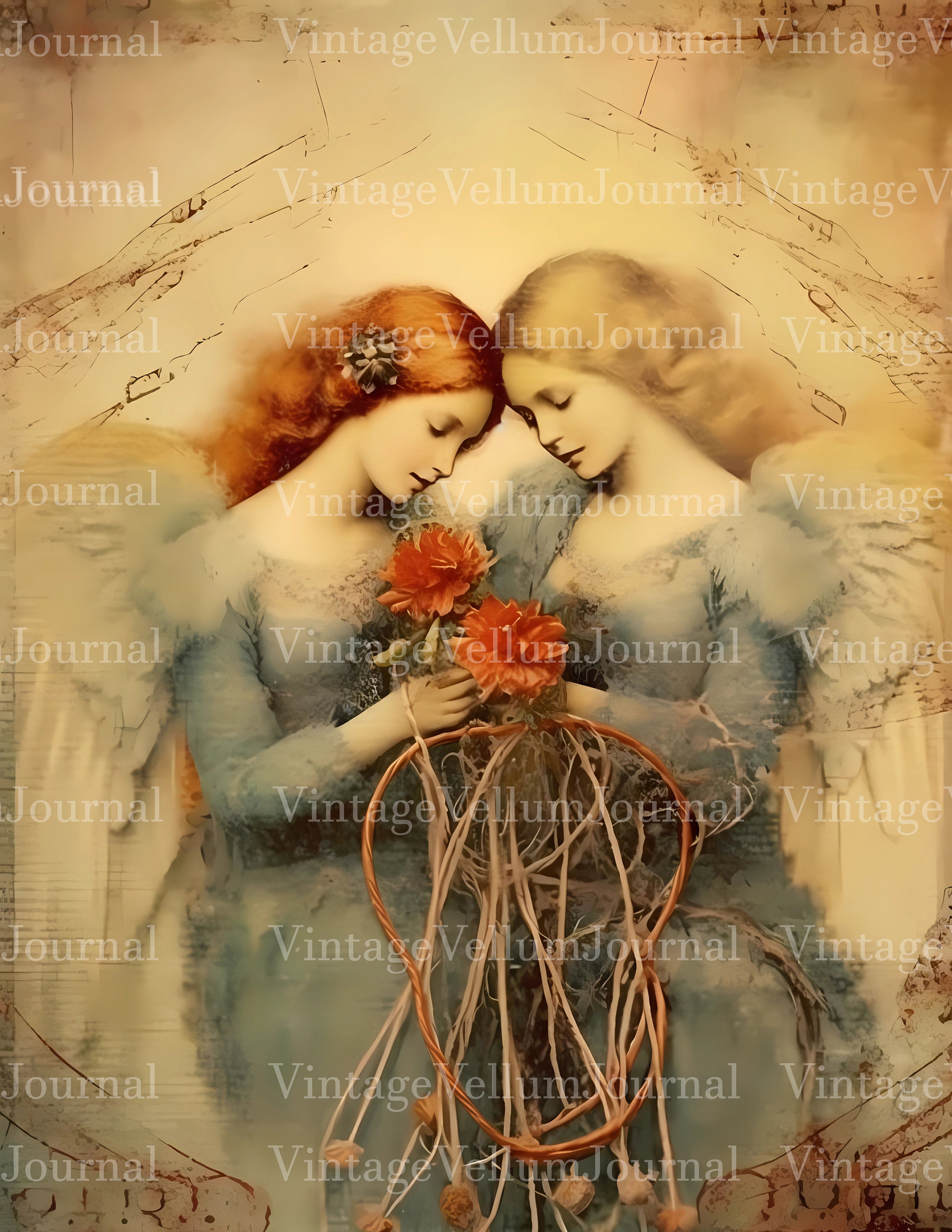 40 Lovely Angel Junk Journal Pages Printable Vintage Angel Junk Journal ...