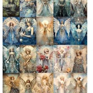 20 Crystal Angel Junk Journal Pages - Printable Vintage Angel Junk ...