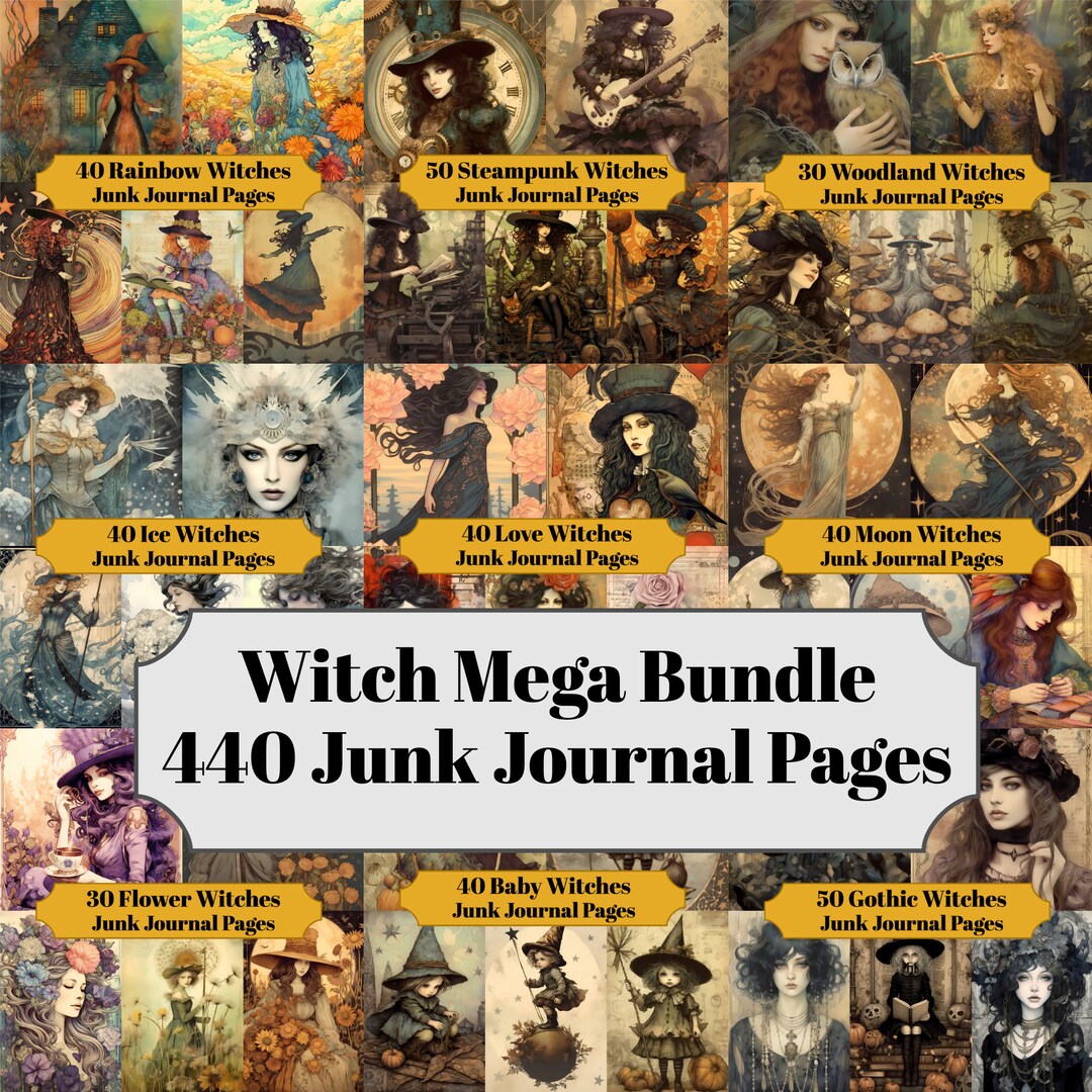 MEGA Witch Junk Journal Pages Bundle - 440 Witch Printables for ...