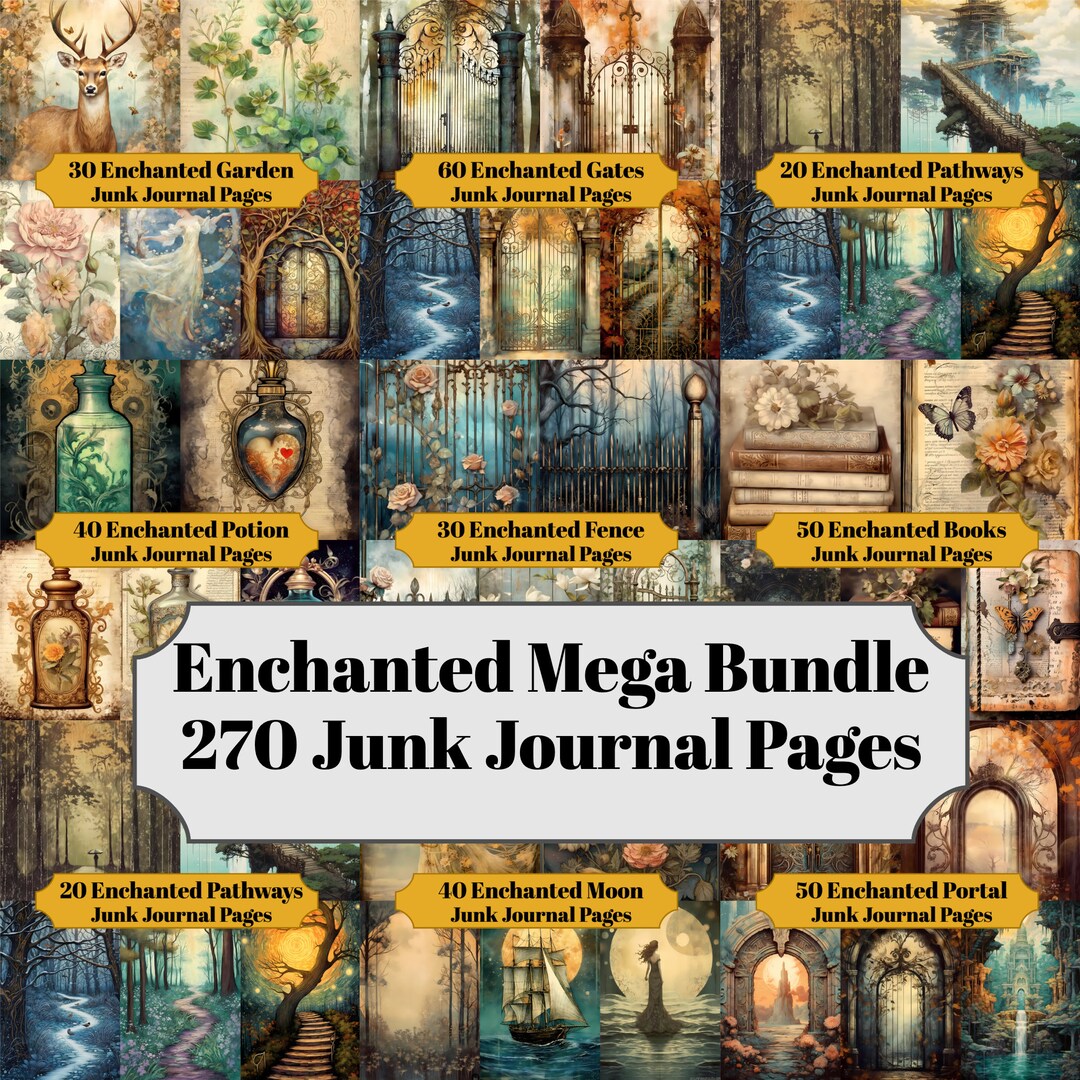 MEGA Enchanted Junk Journal Pages Bundle - 270 Enchanted Printables for ...