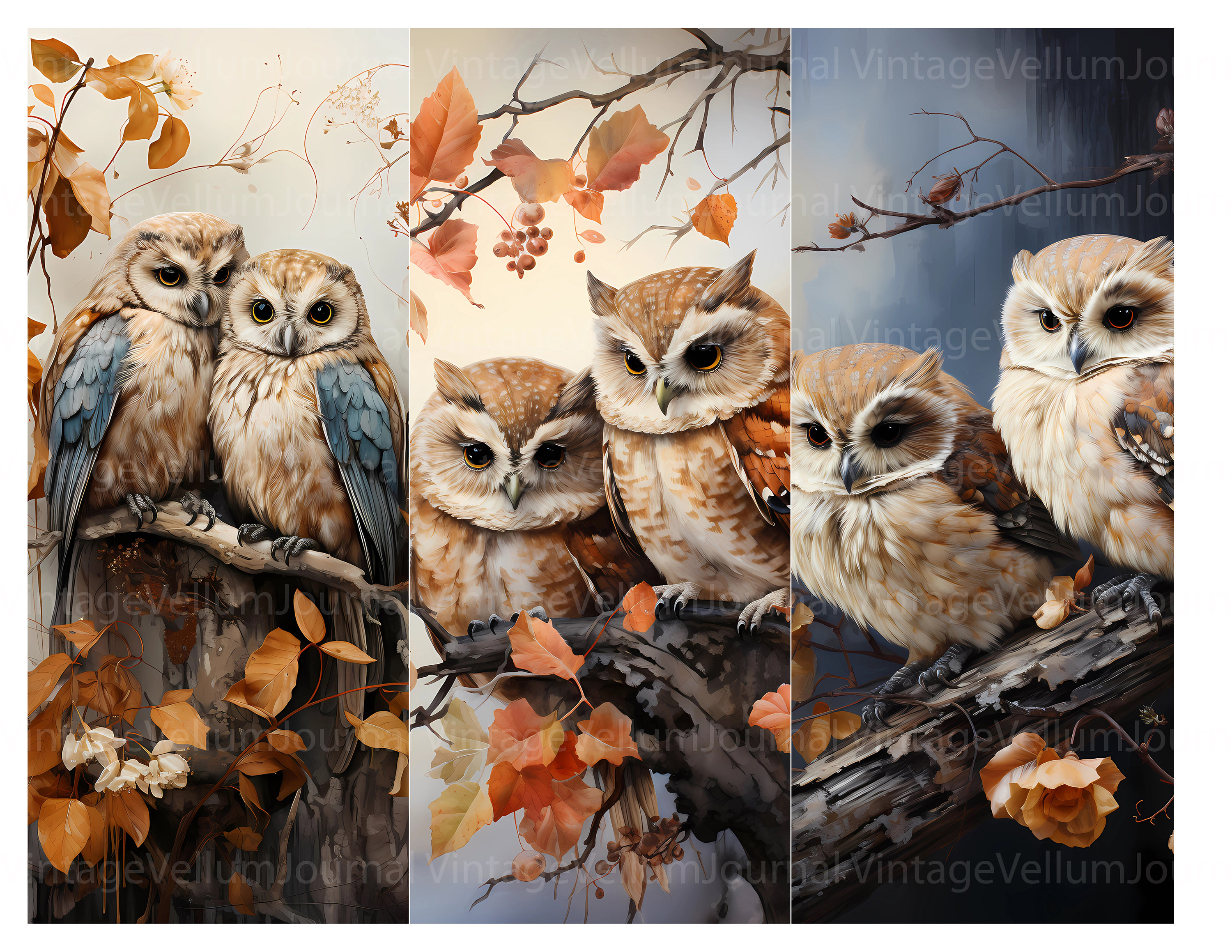 30 Owl Junk Journal Pages Printable Animal Junk Journal for - Etsy