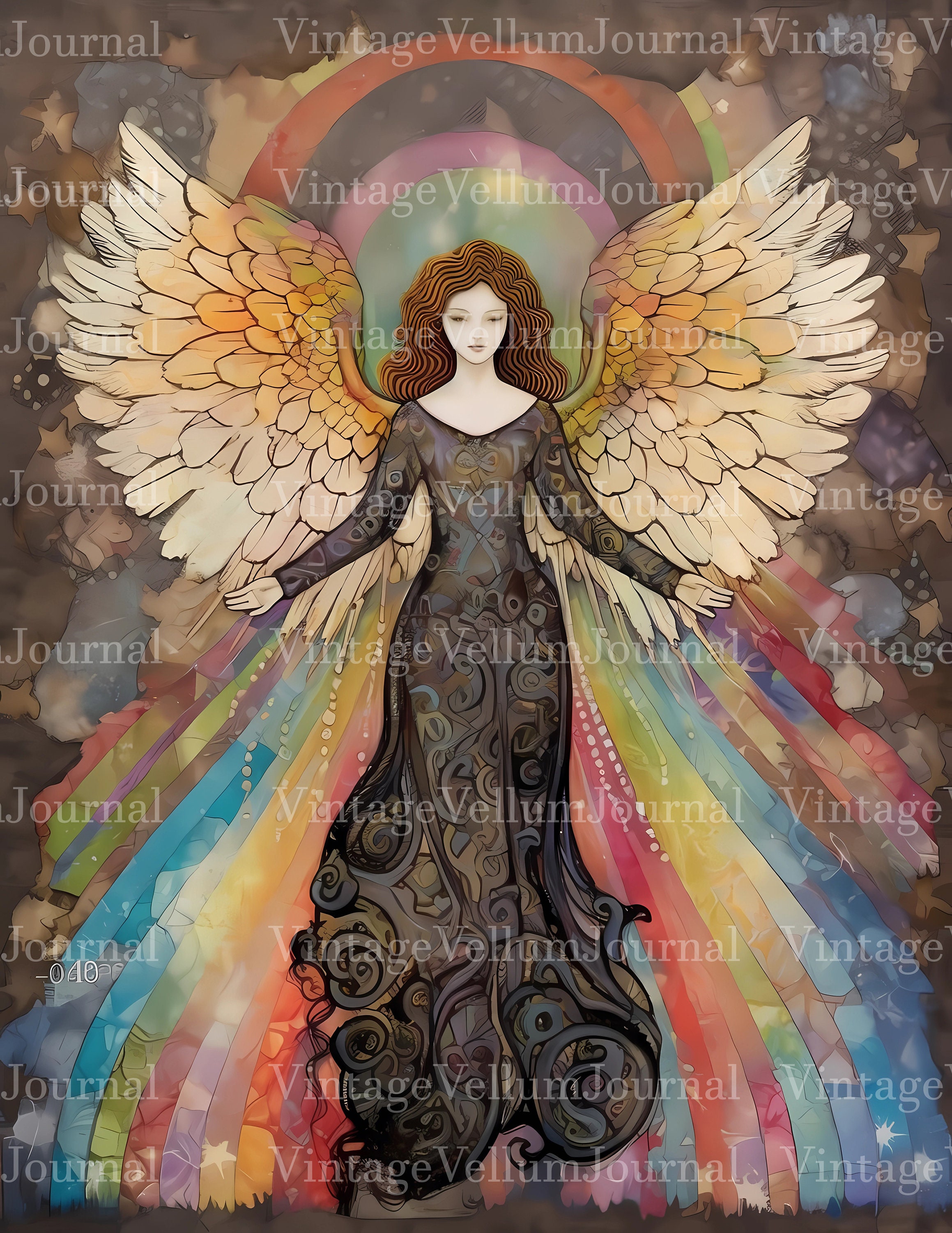 40 Rainbow Angel Junk Journal Pages Printable Vintage Angel - Etsy